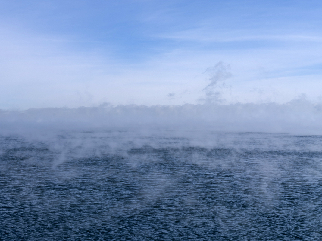 Steam Rises off the Lake